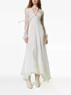 TWINSET Giglio Lace And Silk Maxi Dress