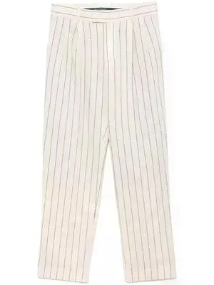 Drole De Monsieur Striped Tailored Trousers - Neutrals