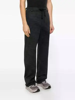 Moncler Dark Virgin Wool Blend Tapered Trousers - Grey