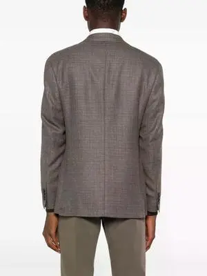 Canali Kei Wool Interlock Blazer - Brown