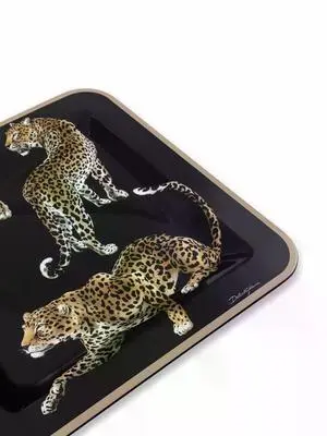 Dolce & Gabbana Medium Leopard-print Wood Tray