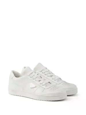 Prada Downtown Leather Sneakers - White