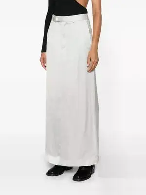 MAISON MARGIELA Tailored Satin Wrap Midi Skirt - Silver