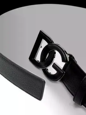 Dolce & Gabbana Logo Buckle Leather Belt