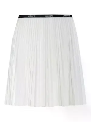 Lacoste Pleated Skirt With Logo Waistband - White