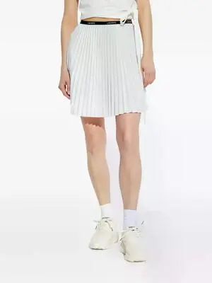 Lacoste Pleated Skirt With Logo Waistband - White