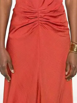 Victoria Beckham Draped Maxi Dress With Contrast Stitching