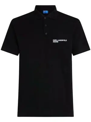 Karl Lagerfeld Logo-embroidered Polo Shirt - Black
