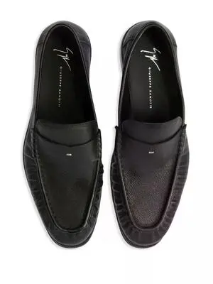 GIUSEPPE ZANOTTI Almond-toe Leather Loafers