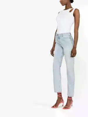 Alexandre Vauthier Slim-fit Straight Jeans With Rhinestone Embellishment