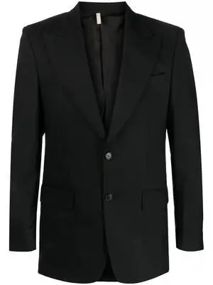 SUNFLOWER Single-breasted Wool Blazer - Black