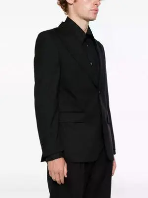 SUNFLOWER Single-breasted Wool Blazer - Black