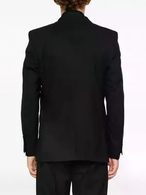 SUNFLOWER Single-breasted Wool Blazer - Black