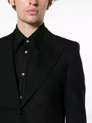 SUNFLOWER Single-breasted Wool Blazer - Black