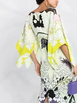 Valentino Garavani Tropical Word Arazzo Kaftan Dress