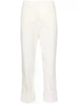 Peserico Cropped Cuffed Cotton-blend Trousers