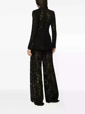Dolce & Gabbana Lace Detail Double-breasted Blazer