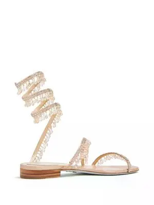 Rene Caovilla Embellished Leather Sandals - Neutrals
