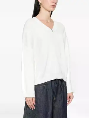 Brunello Cucinelli V-neck Sweater With Monili Chain Detail