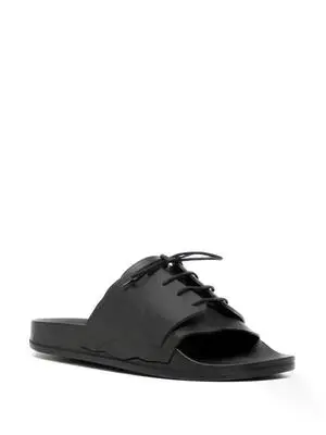 MAISON MARGIELA Lace-up Pool Slides - Black