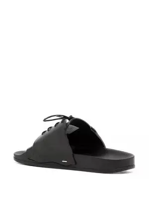 MAISON MARGIELA Lace-up Pool Slides - Black