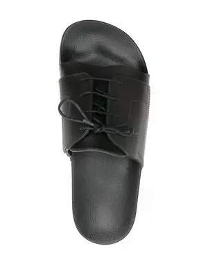 MAISON MARGIELA Lace-up Pool Slides - Black
