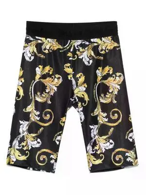 Versace Barocco Print Biker Shorts - Black