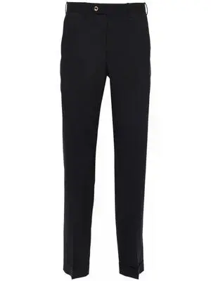 PT TORINO Slim-fit Cropped Stretch-wool Trousers - Blue