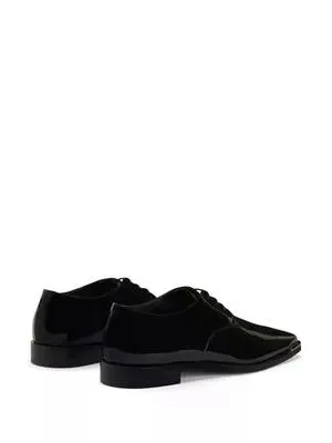 GIUSEPPE ZANOTTI Westport Patent Leather Lace-up Shoes - Black