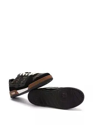 Fendi Match Sneakers With Monogram Pattern - Black