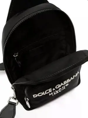 Dolce & Gabbana Logo-lettering Cross Body Backpack - Black