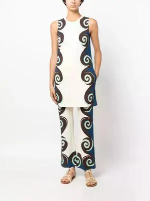 La DoubleJ Stretch Geometric Print Trousers