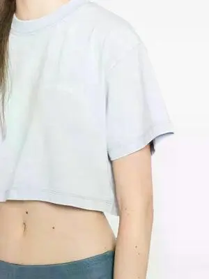 GROUND ZERO Cropped T-shirt With Logo Print