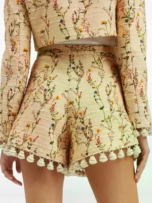 La DoubleJ Floral-embroidered Shorts