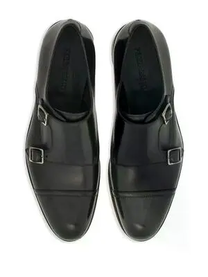 FERRAGAMO Tramezza Double-monkstrap Leather Monk Shoes