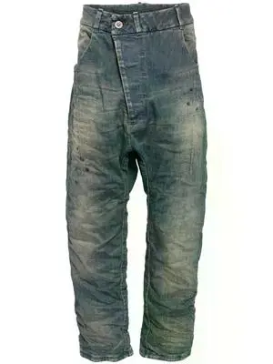 Boris Bidjan Saberi Asymmetric Drop-crotch Jeans - Blue