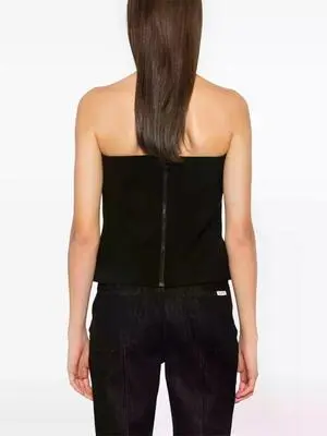 SELF-PORTRAIT Crepe Bandeau Top With Oversized Bow Detail