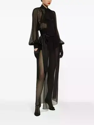 Dolce & Gabbana Halter Neck Blouse With Bishop Sleeves
