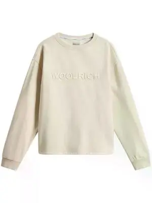 Woolrich Embroidered Logo Crew Neck Sweatshirt - Neutrals