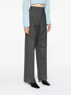 Fabiana Filippi Virgin Wool-silk Blend Checkered Trousers
