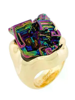 COUP DE COEUR Vortex Rainbow Stone Ring - Metallic