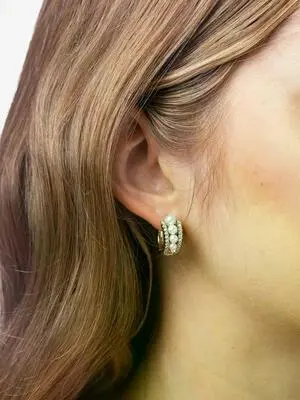 Yoko London 18kt White Gold Akoya Pearl And Diamond Hoop Earrings - Silver