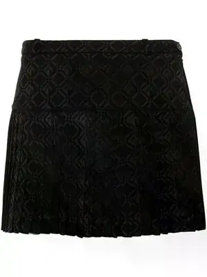 MARINE SERRE Moon Diamond-jacquard Pleated Mini Skirt