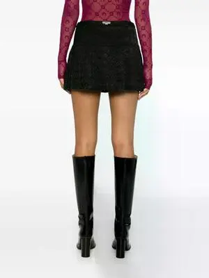 MARINE SERRE Moon Diamond-jacquard Pleated Mini Skirt
