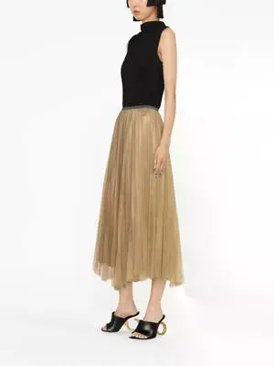Fabiana Filippi Pleated Tulle Midi Skirt