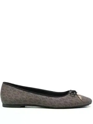 Michael Kors Nori Leather Ballerina Shoes - Brown