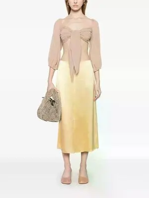 Philosophy Di Lorenzo Serafini Sweetheart Neck Draped Front Tie Blouse