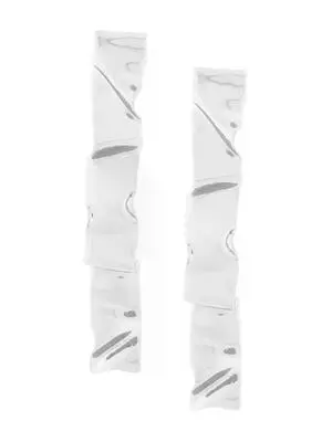 COUP DE COEUR Plated Brass Wave Drop Earrings - Silver
