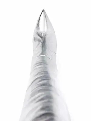 SCAROSSO X Brian Atwood Carra Knee-high Metallic-effect Stiletto Boots