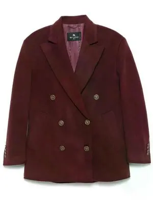 Etro Double-breasted Wool-cashmere Blend Coat - Red